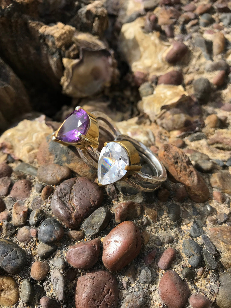 Venus Ring in Amethyst with gold bezel | Cadman Rock – cadmanrock